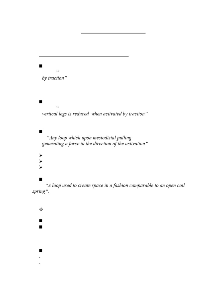 4.conventional Loop Designs and Appliances | PDF | Dentistry Branches