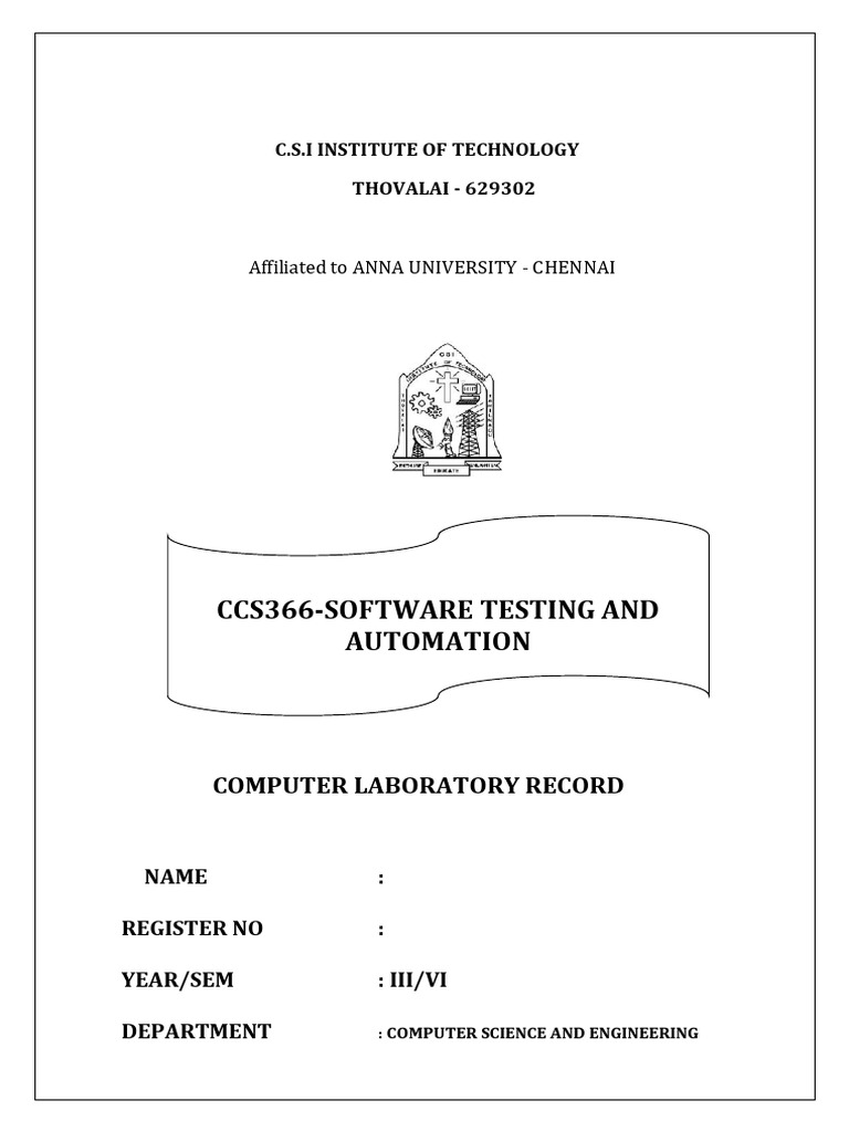Lab Record - CCS366 - Merged | PDF | Software Testing | Selenium (Software)