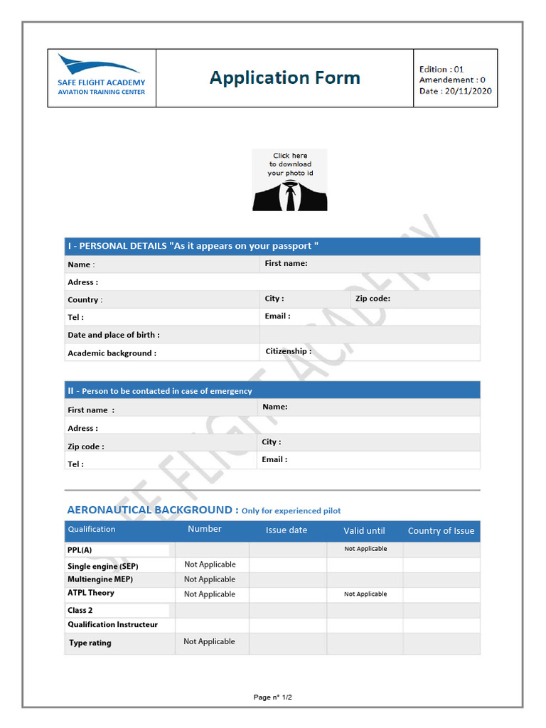 Application Form (1) - Unlocked | PDF | Flight Instructor ...