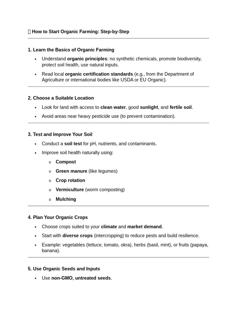 How To Start Organic Farming | PDF