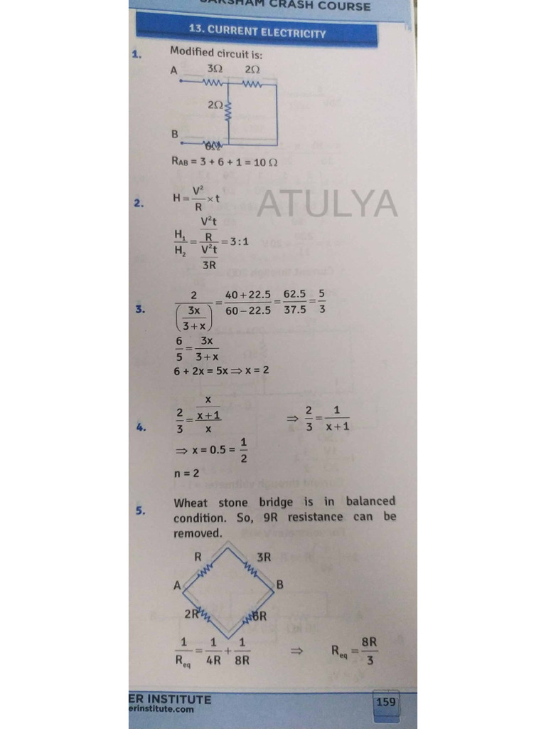 Current Electricity Module Solution | PDF