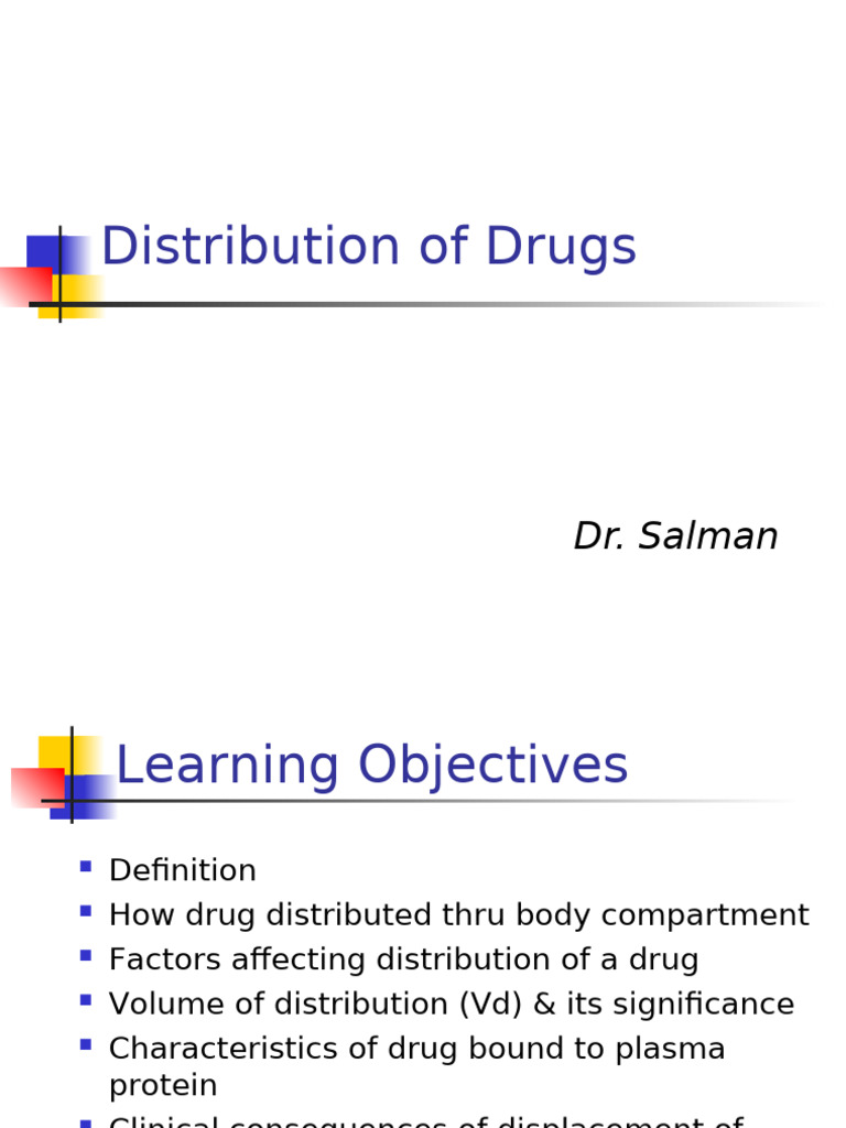 Drug Distribution and Pharmacokinetics | PDF | Pharmacology | Biochemistry