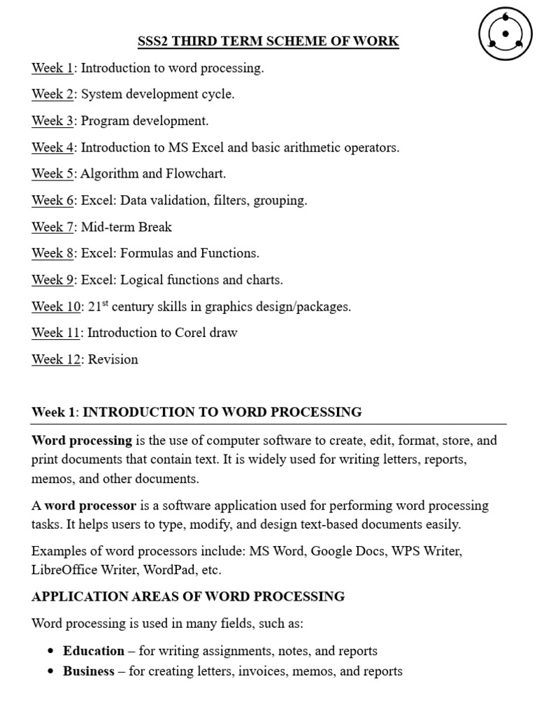 Ss2 Ict Note Third Term 2025 | PDF | Computer Program | Programming