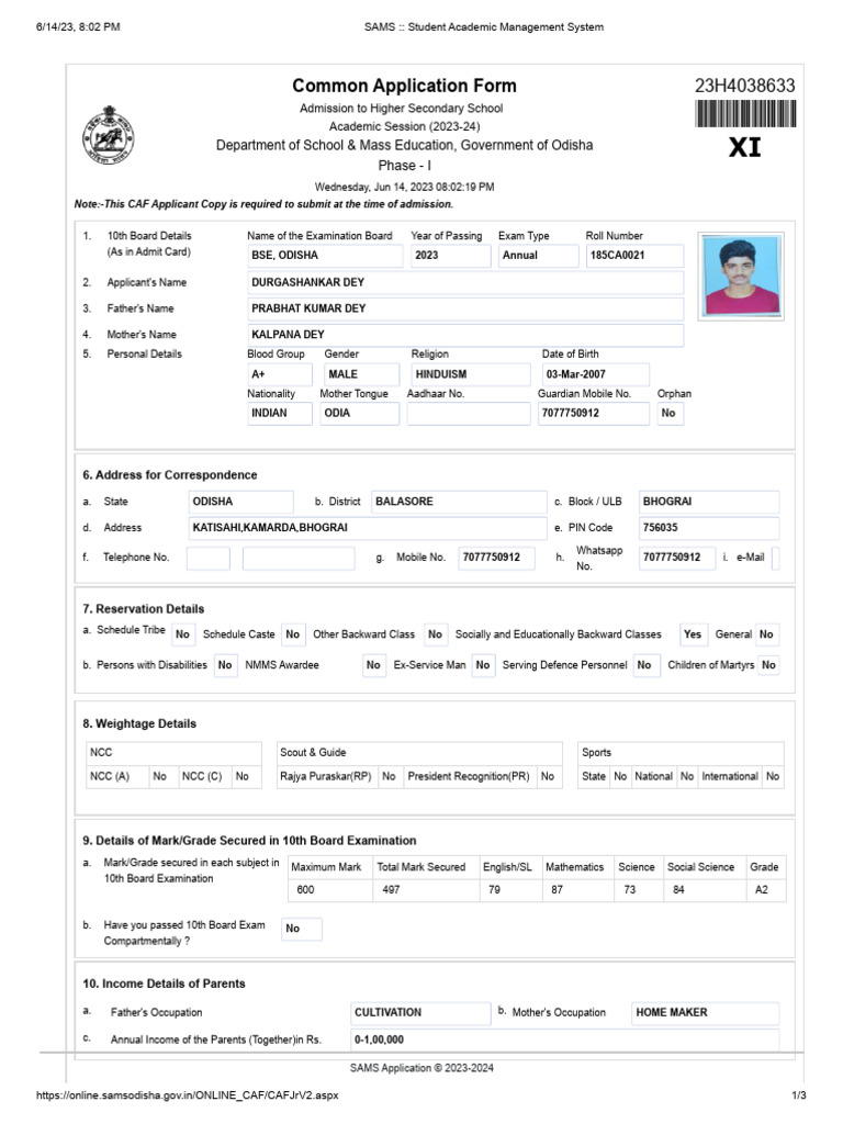 SAMS - Student Academic Management System | PDF