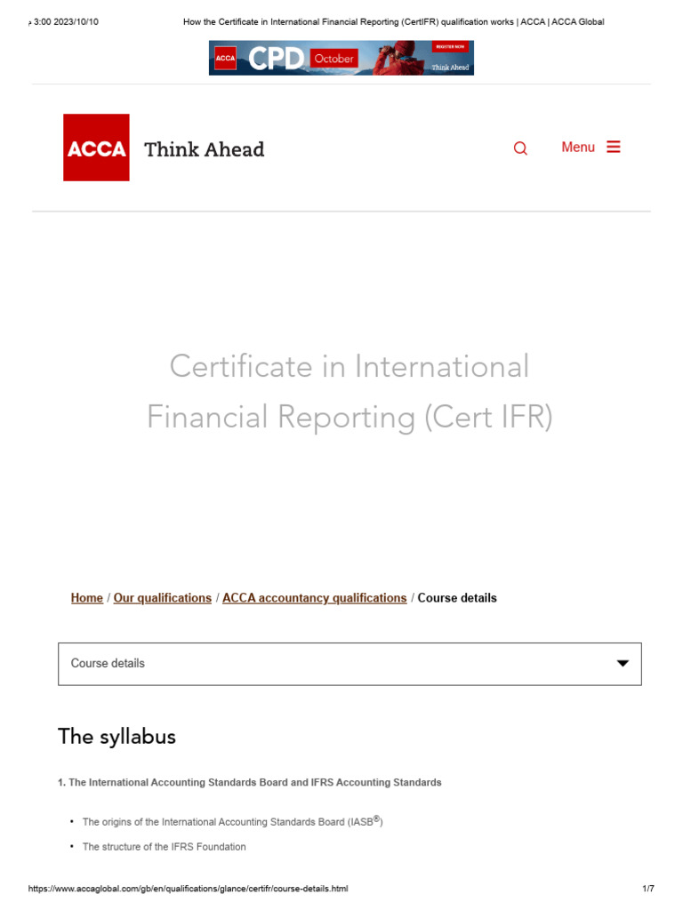 How The Certificate in International Financial Reporting (CertIFR ...
