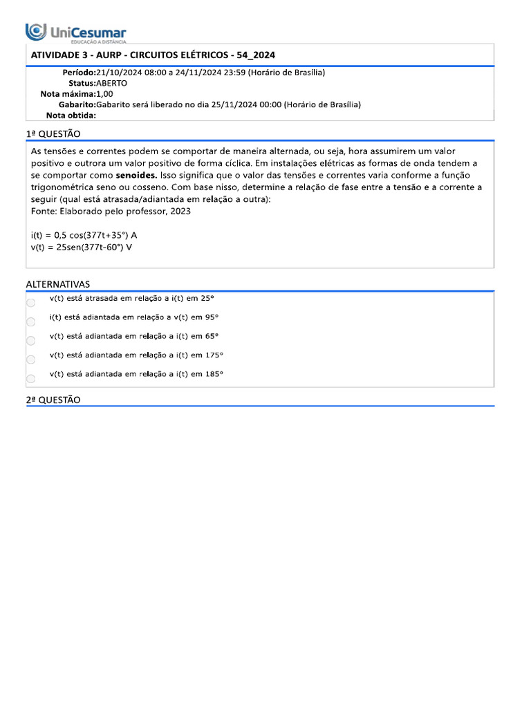 Atv3 - Circuitos | PDF