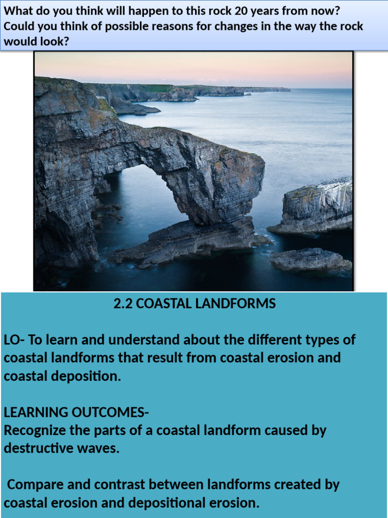 Coastal Landforms: Erosion and Deposition | PDF