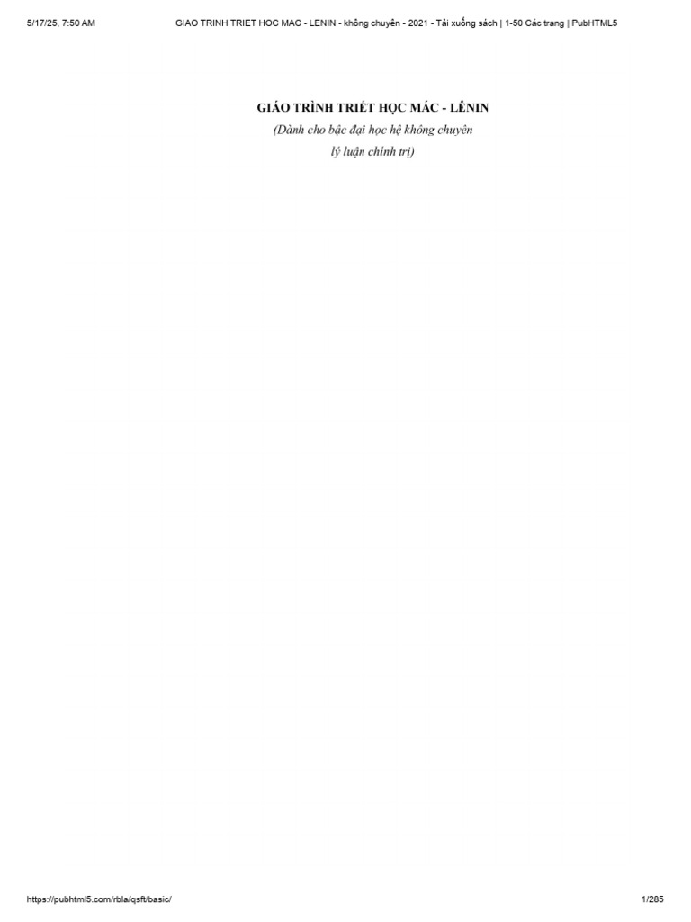 Giao Trinh Triet Hoc Mac - Lenin - Không Chuyên - 2021 - Tải Xuống Sách - 1-50 Các Trang ...
