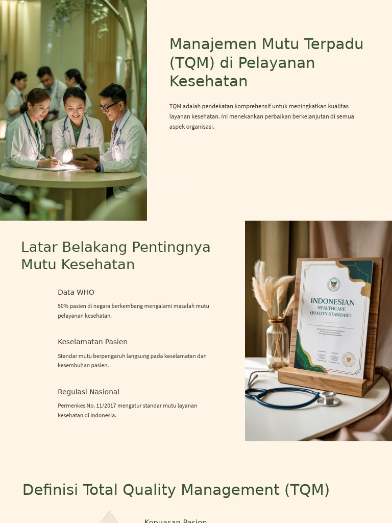 Manajemen Mutu Terpadu TQM Di Pelayanan Kesehatan | PDF