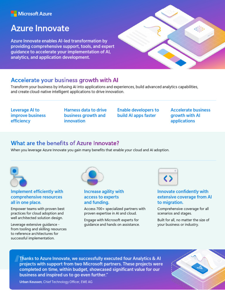 Azure Innovate Datasheet | PDF | Microsoft Azure | Cloud Computing