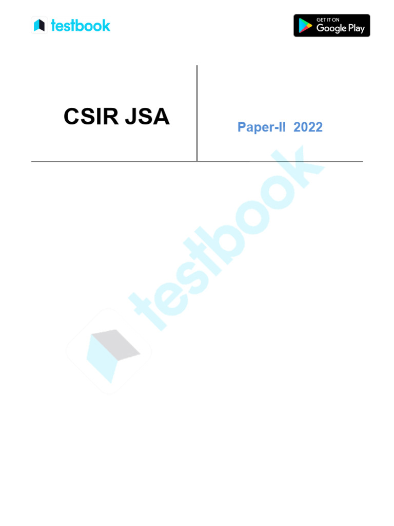 CSIR JSA Official Paper-II (Held on 2022) (Hindi) 637db3dbed644748494cca2b (Hindi) | PDF