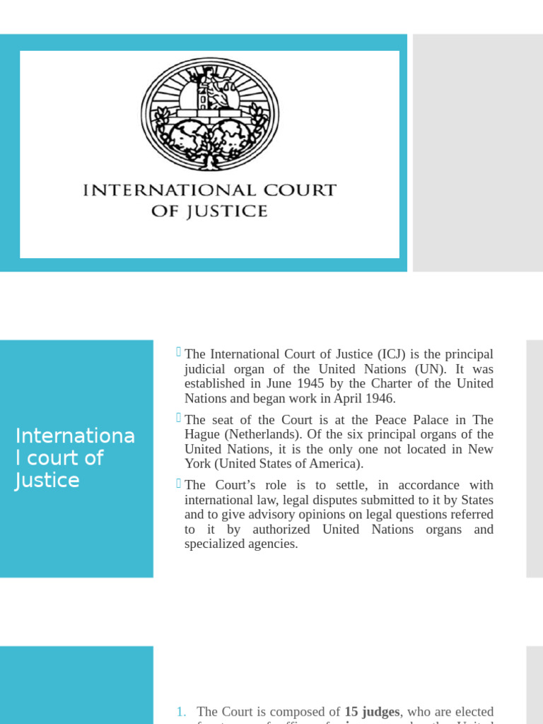 Overview of the International Court of Justice | PDF | Political Law ...