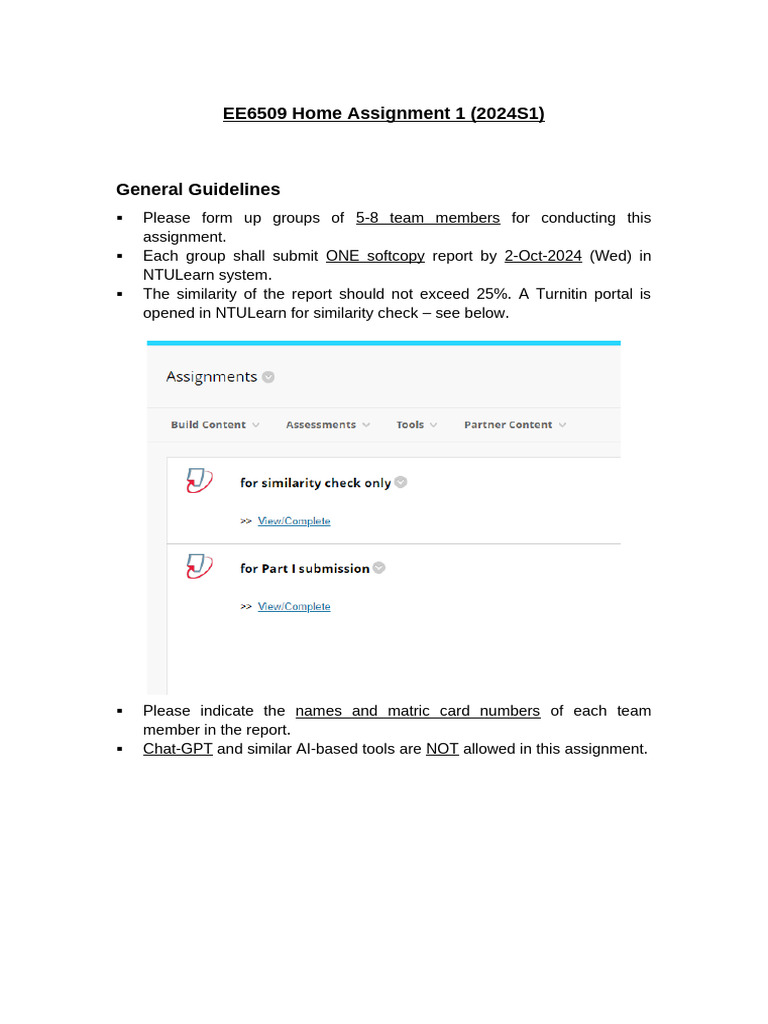 EE6509 Home Assignment-2024 2 | PDF