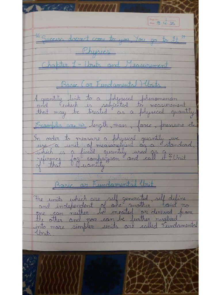 Physics Ch-1 Unit and Dimensions | PDF