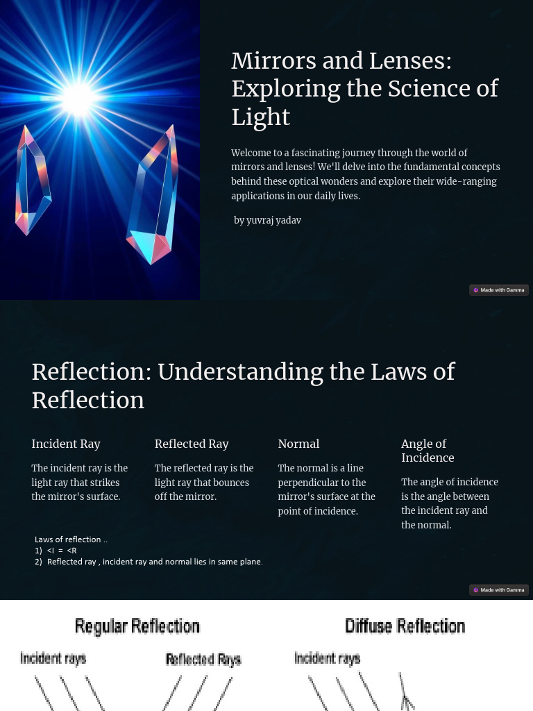 Mirrors and Lenses Exploring The Science of Light | PDF | Reflection (Physics) | Mirror