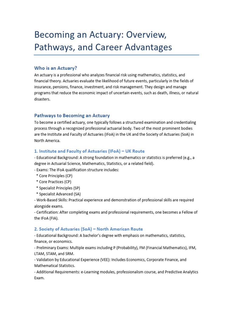 Becoming An Actuary With Expanded Roles | PDF | Actuary | Insurance