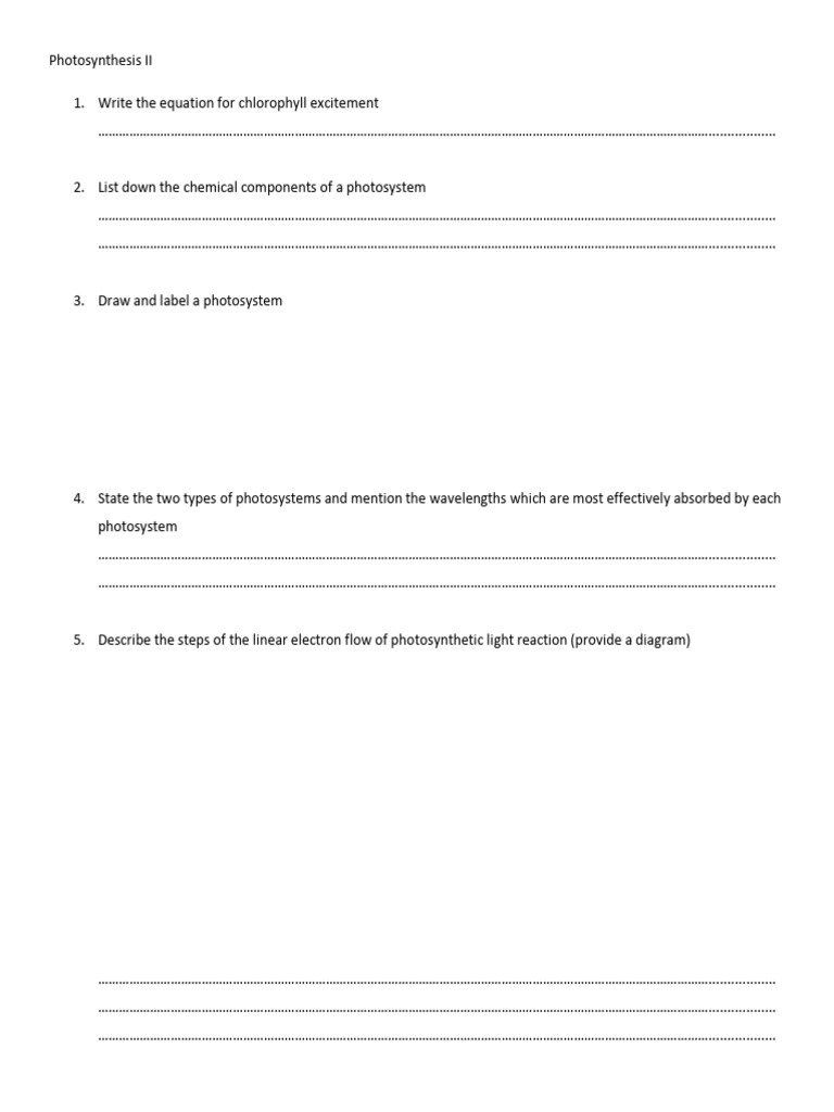 Photosynthesis II | PDF