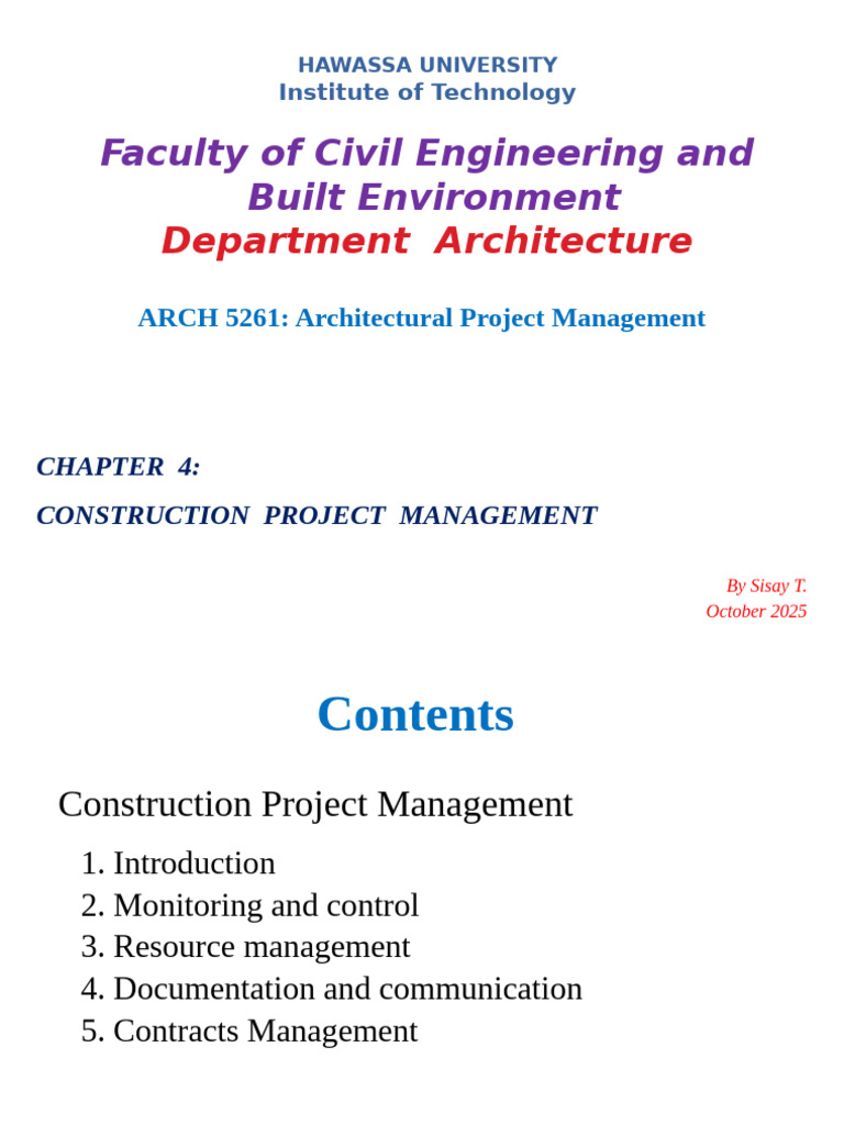 CHAPTER 4 Construction Project Management | PDF | Human Resource ...