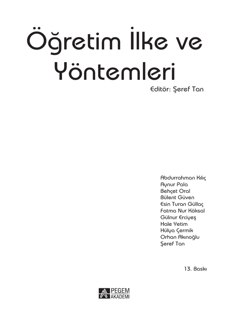 Ogretim Ilke Ve Yontemleri | PDF