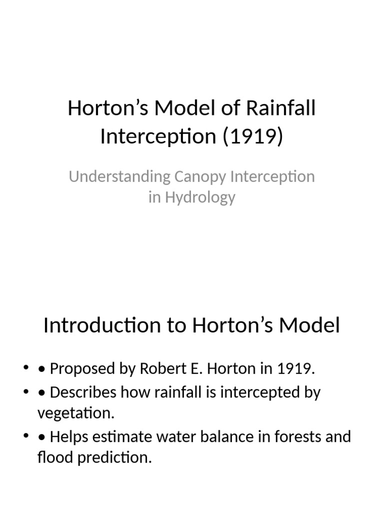 Hortons Model Presentation | PDF