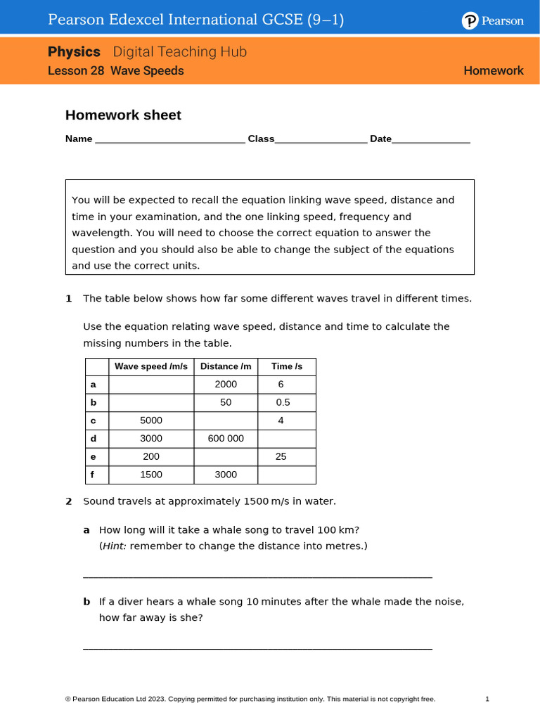 1721735120297-IG_Physics_Lesson28_Homework_sheet | PDF | Sonar | Sound