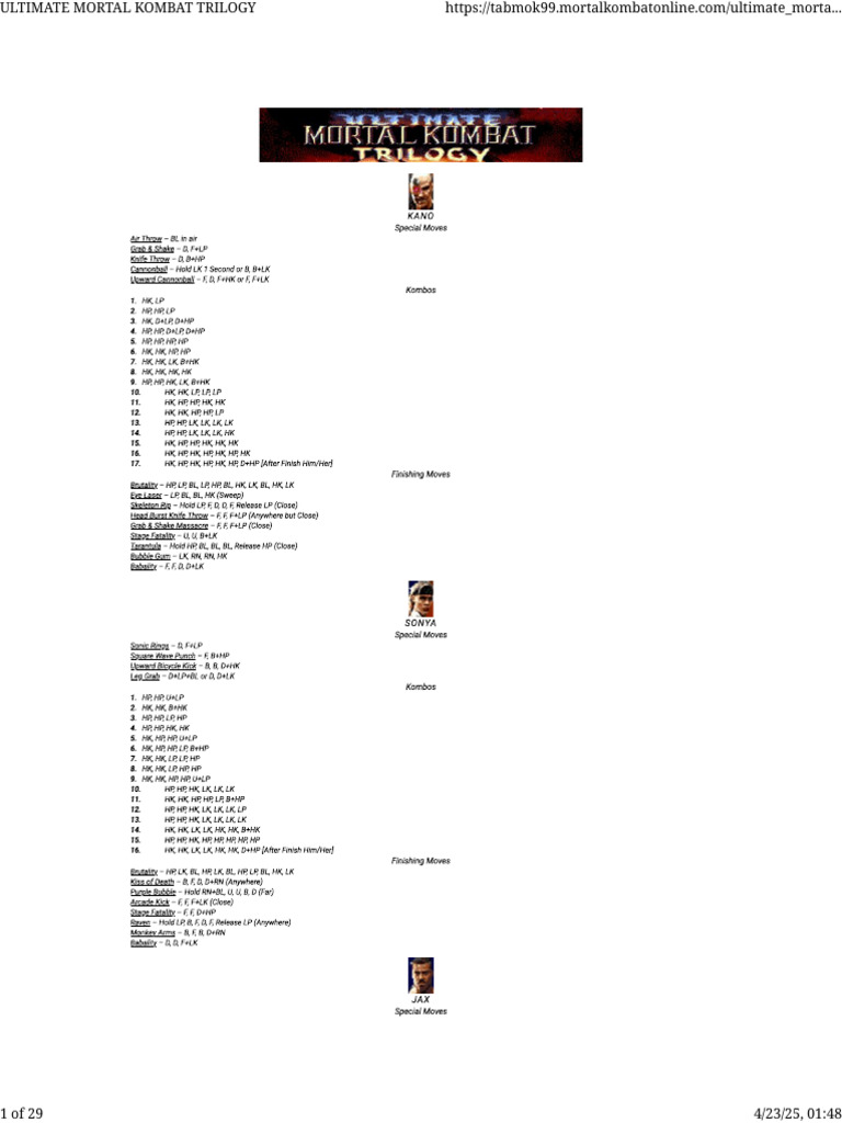 Ultimate Mortal Kombat Trilogy | PDF | Science Fiction Video Games | Gaming