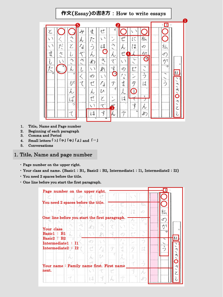 Japanese Essay Writing Guidelines | PDF | Graphemes | Typographical Symbols