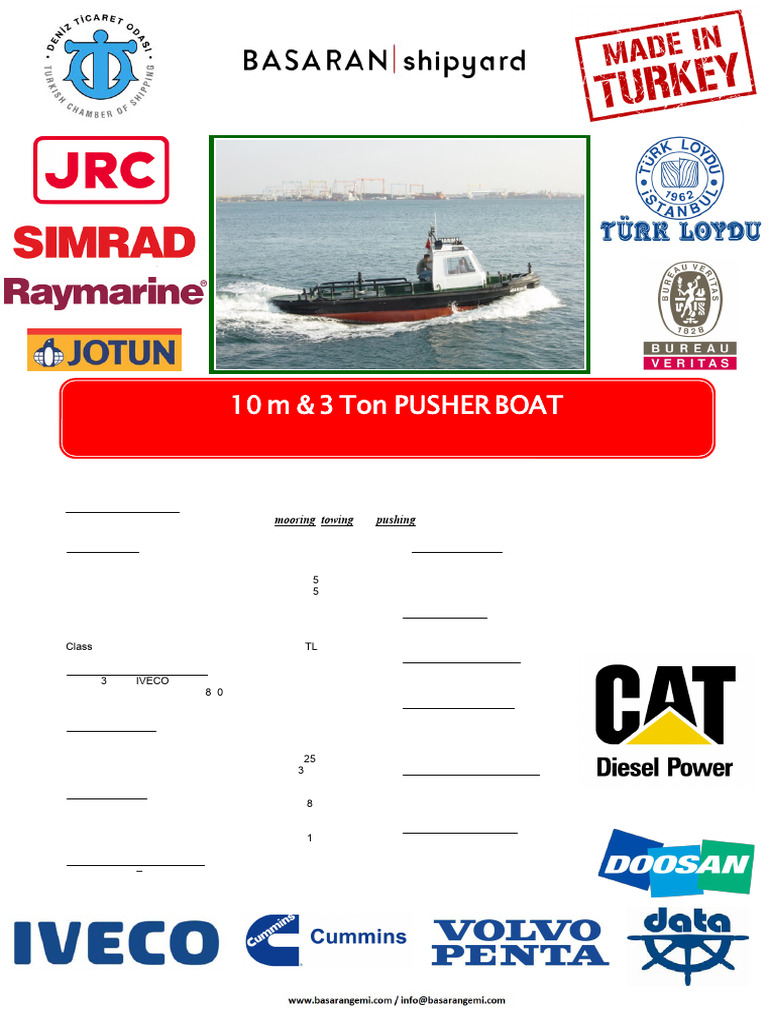 3 Ton Mooring and Towing Boat Specs | PDF | Deck (Ship) | Water Transport