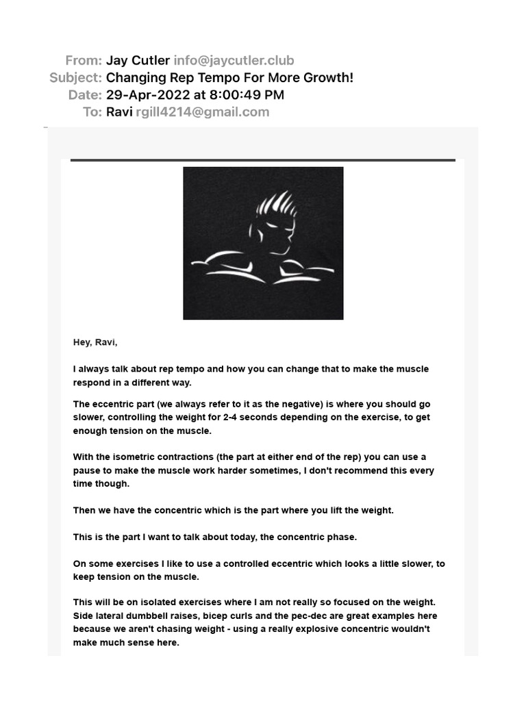 Changing Rep Tempo For More Growth! | PDF