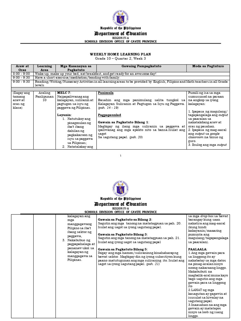 Ap10 WHLP Q2 W3 | PDF