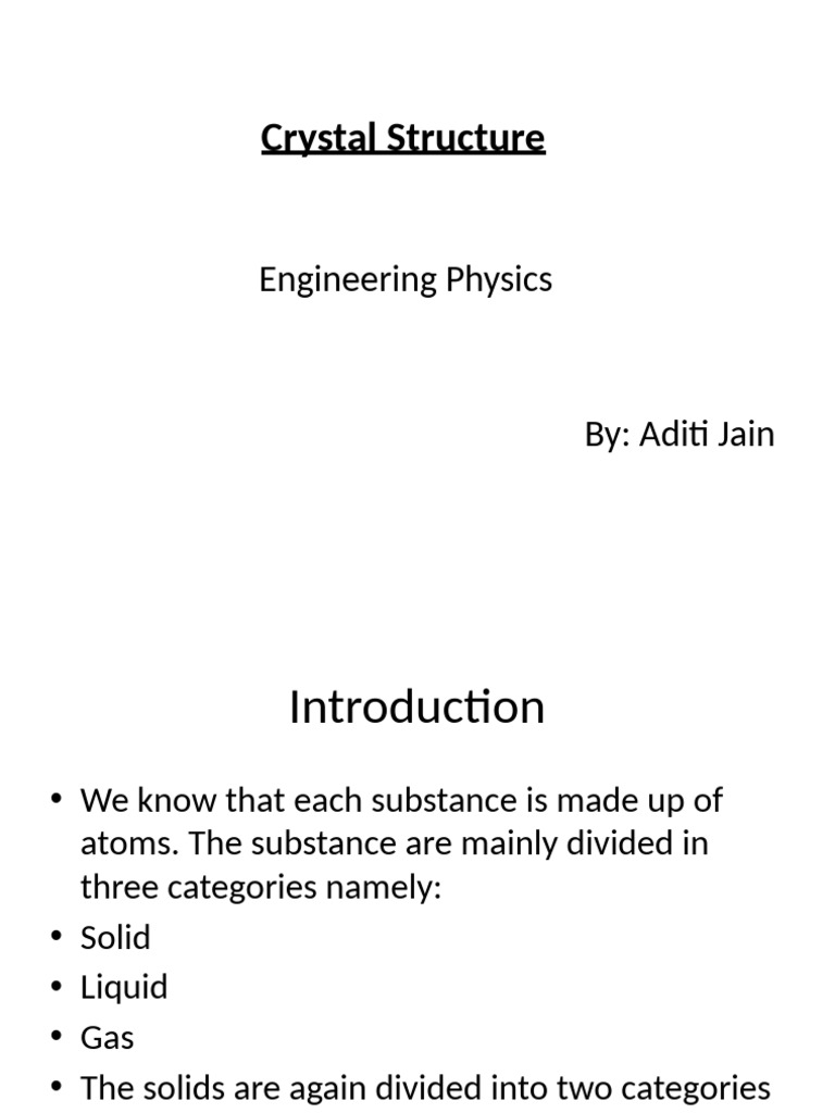 Crystal Structure | PDF | Crystal Structure | Phases Of Matter