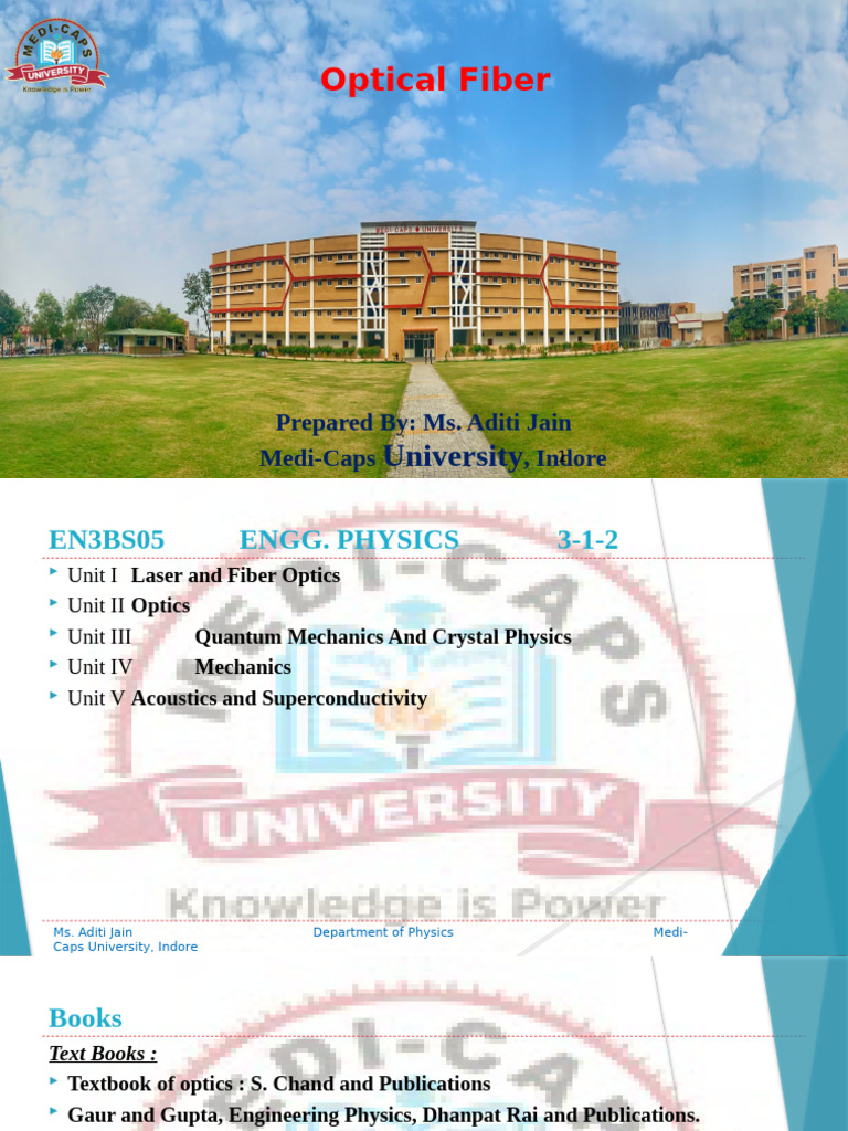 01 Optical Fibre Btech PPT (Repaired) | PDF | Optical Fiber | Transmission Medium