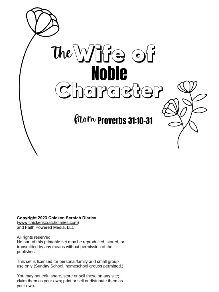 A Wife of Noble Character Printable Pack | PDF | Book Of Proverbs