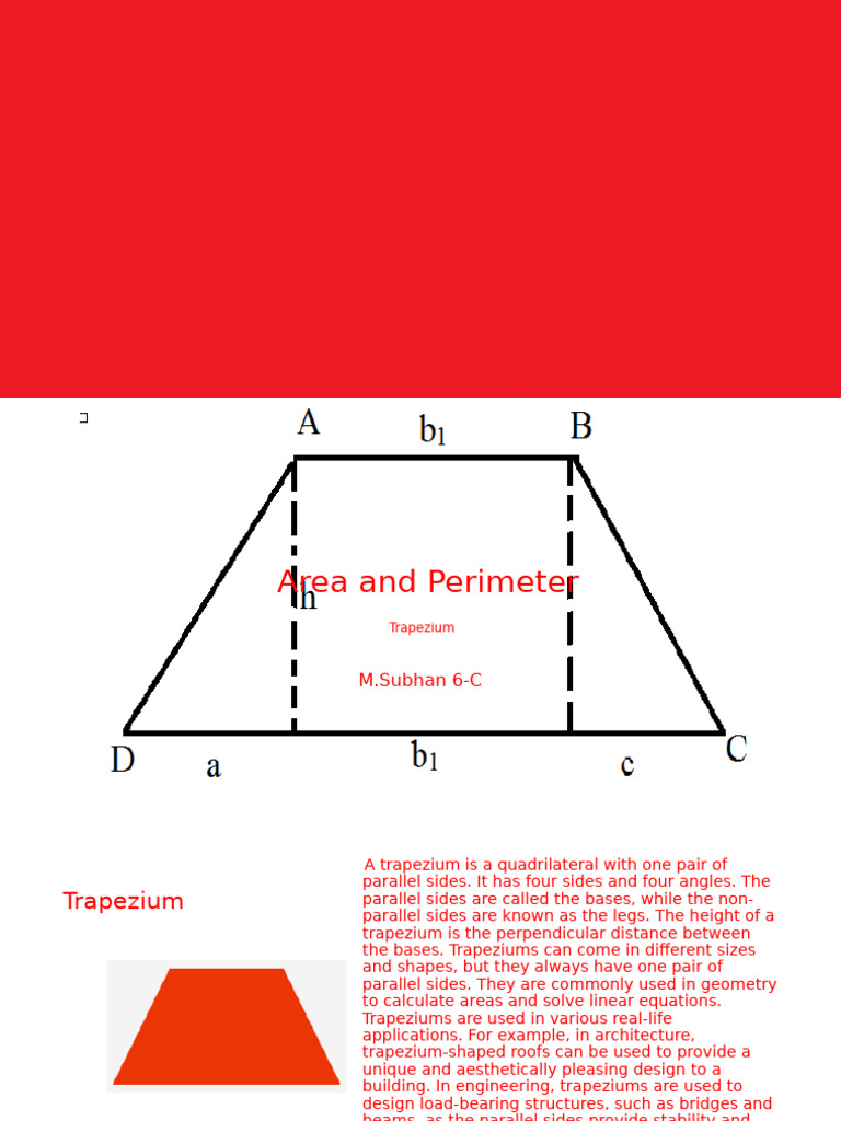 Trapezium Area and Perimeter Explained | PDF