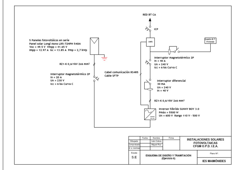 Ud5 Ej6 (Diseño y Tramitación) | PDF | Conversión de energía | Ingenieria Eléctrica