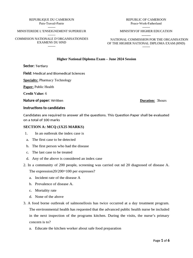 Public Health Setting 1-Questions-1 | PDF | Preventive Healthcare ...