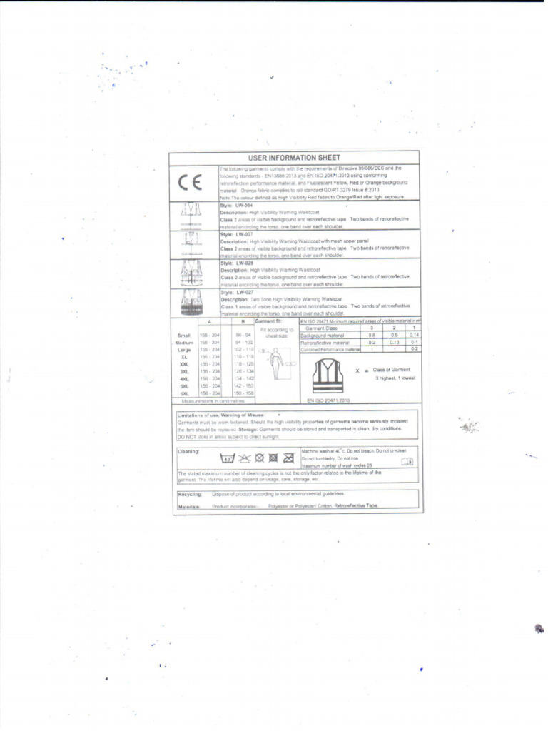 Vest Sheet | PDF