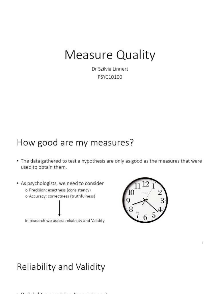 Measure Quality Handout | PDF | Validity (Statistics) | Intelligence Quotient