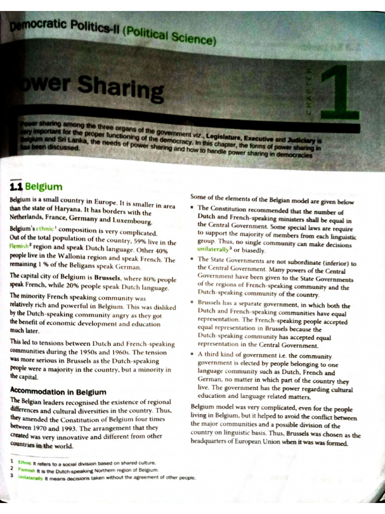 CH 1 Power Sharing | PDF