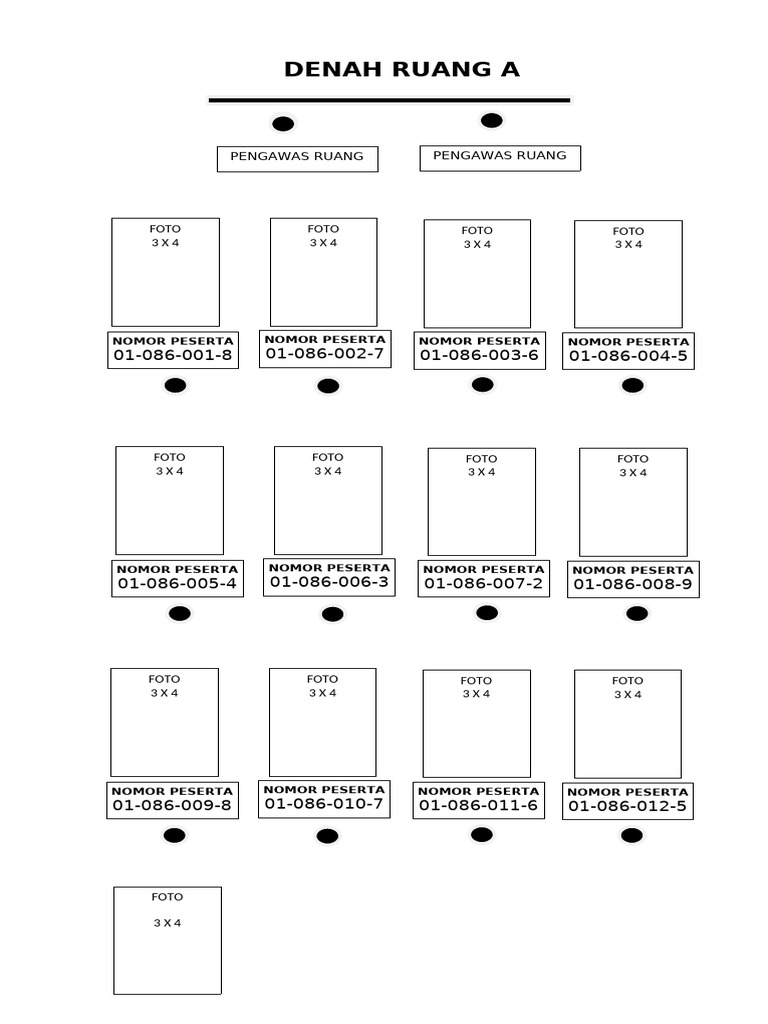 Denah Ruang A Ujian Usbn 2018-2019 | PDF