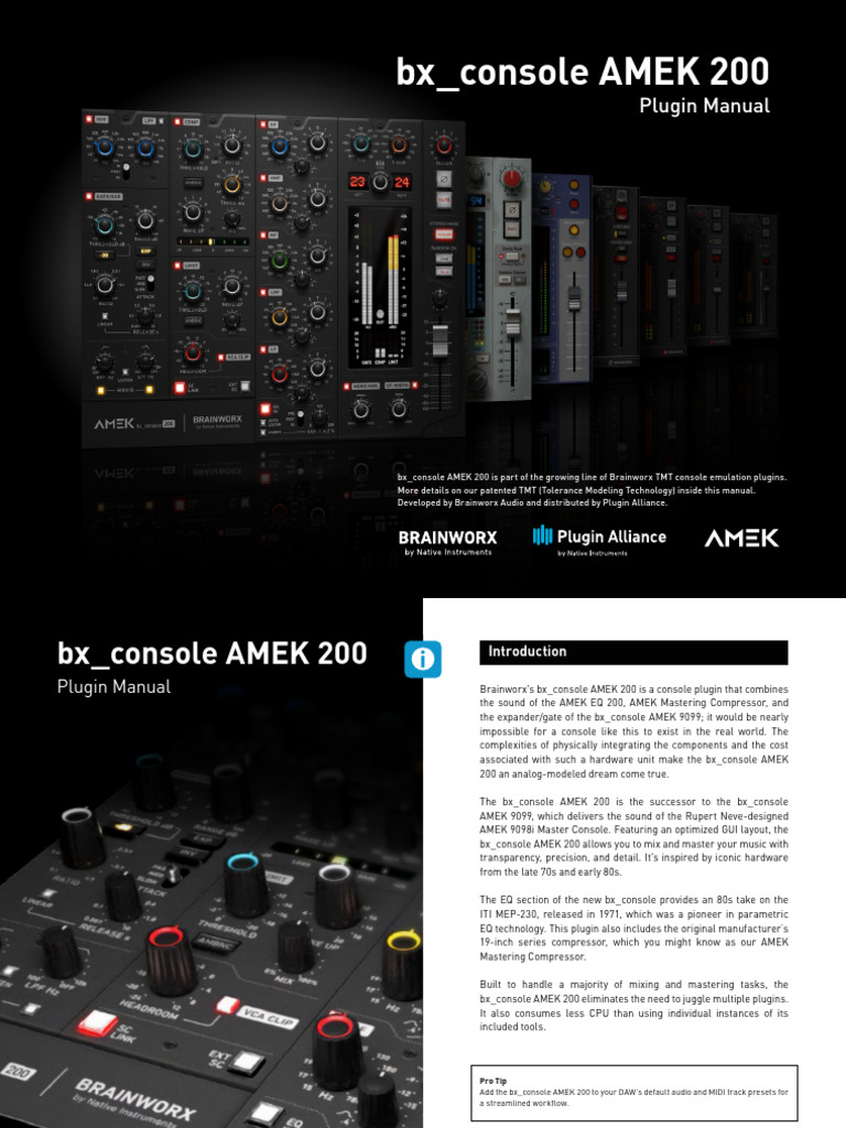 BX Console Amek 200 Manual | PDF | Equalization (Audio) | Sound Production Technology