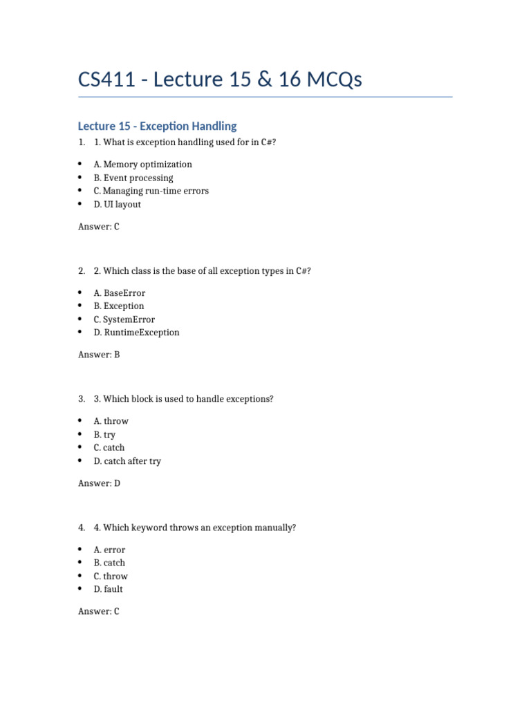 CS411_Lecture_15_and_16_MCQs | PDF