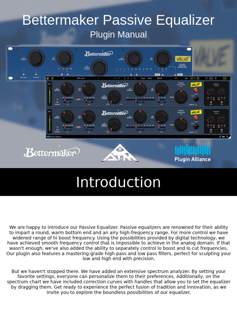 Bettermaker Passive Equalizer Manual | PDF | Equalization (Audio) | Icon (Computing)