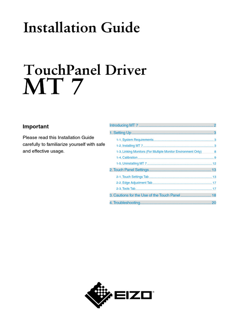 EIZO L560T Sof um-eng-MT7C | PDF | Windows 7 | Microsoft Windows