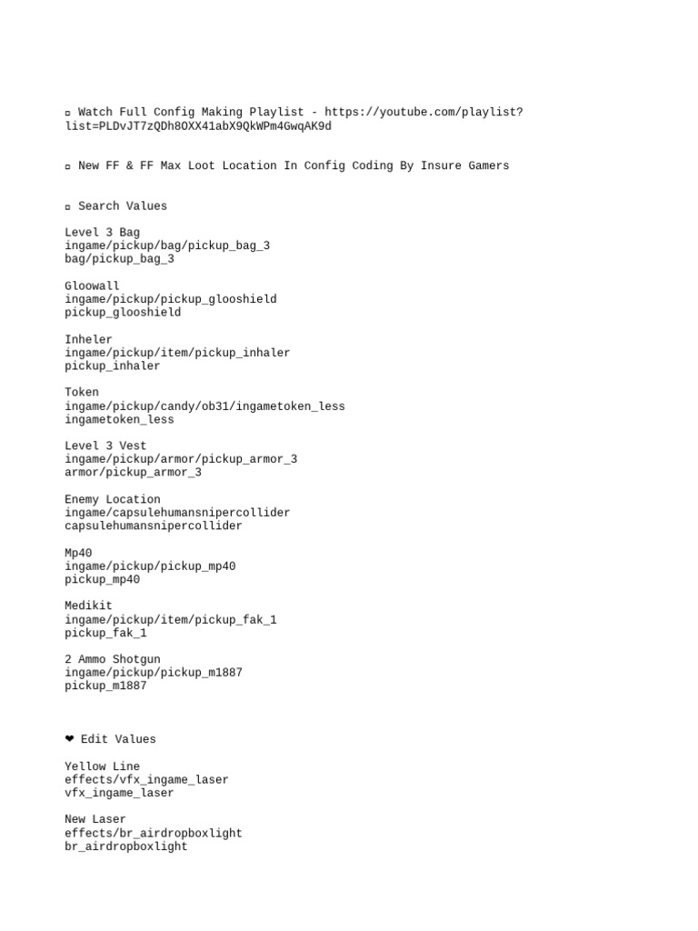 After Update Loot Location Coding by Insure Gamers | PDF