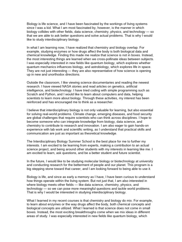 Arwa English Essay Sample | PDF | Science | Interdisciplinarity