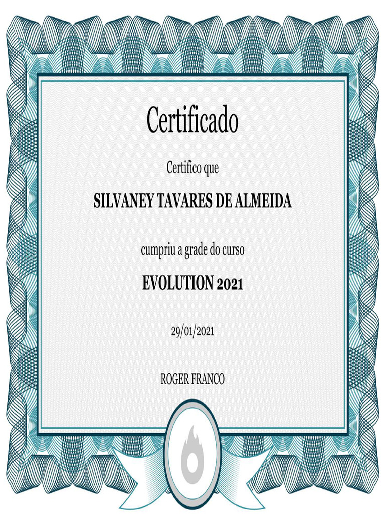 Certificado de Guitarra Evolution 2021 (Roger Franco) | PDF