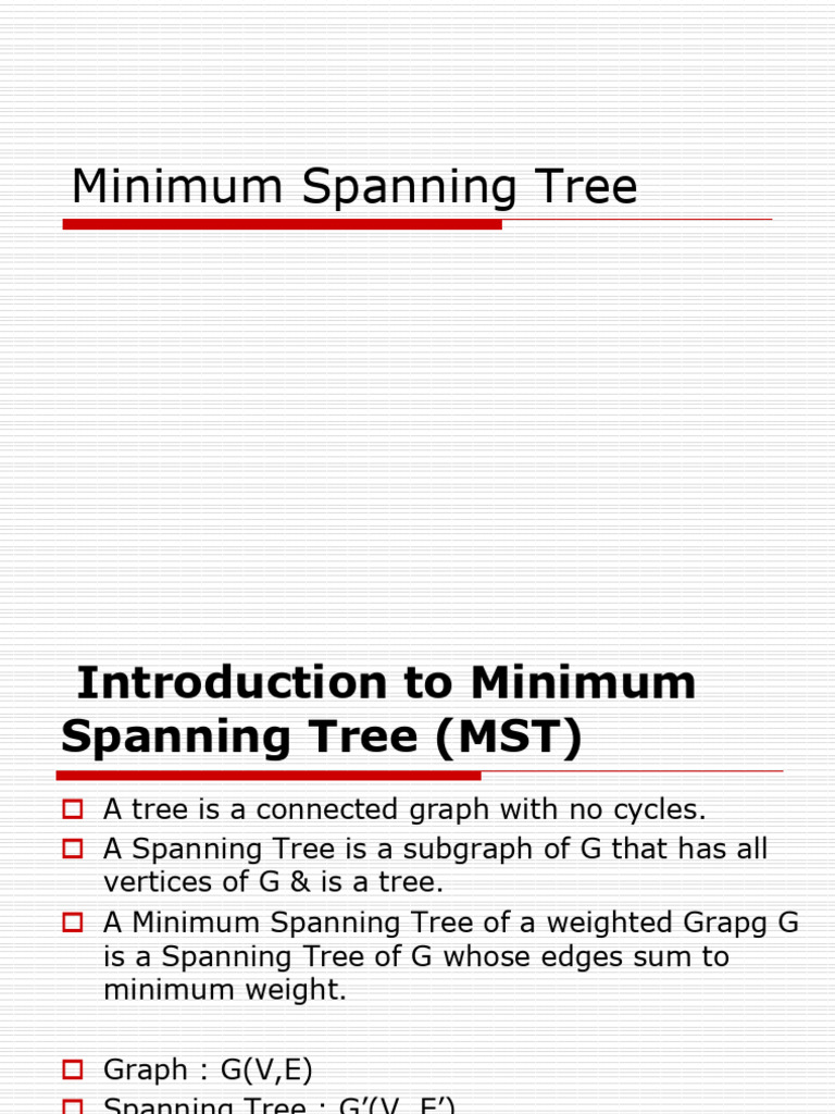 DAA PPT - Minimum Spanning Tree | PDF | Computational Problems | Discrete Mathematics