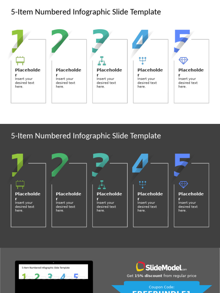 5-Item Numbered Infographic Slide Template | PDF