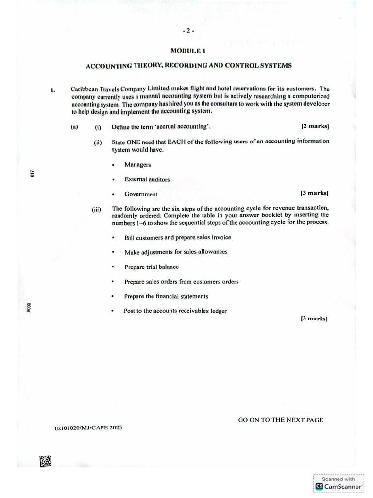 Accounting Unit 1 P2 2025 Pdf